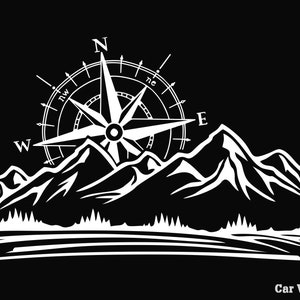 Camper Compass and Mount Sticker Camper Vinyl Sticker - Etsy