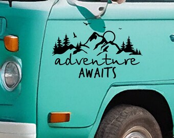 Compass and Mount Sticker, Camper Van Sticker, Car Caravan Vinyl Decal ...