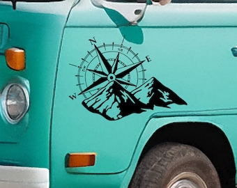 Blue Rose Compass Camper RV Motor Home Mural Vinyl Graphic Decal ...