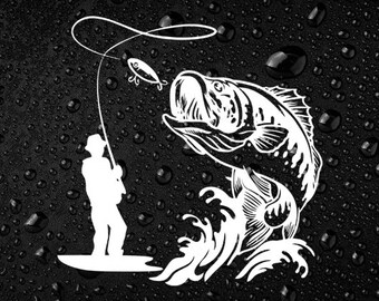 Fishing Car Decal - Etsy