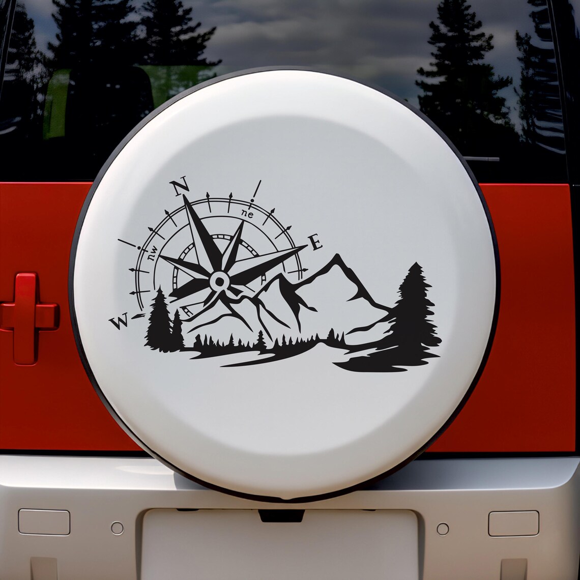 Compass in the Mountains Reflective Decal, Very Nice Reflective Sticker ...