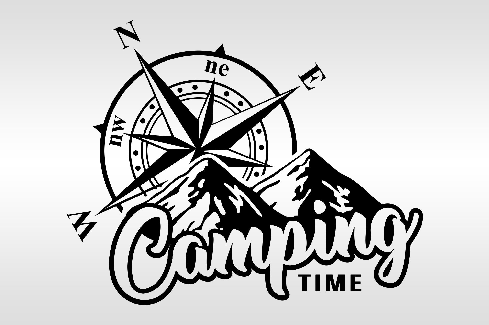 Camping Time Compass Reflective Sticker - Etsy
