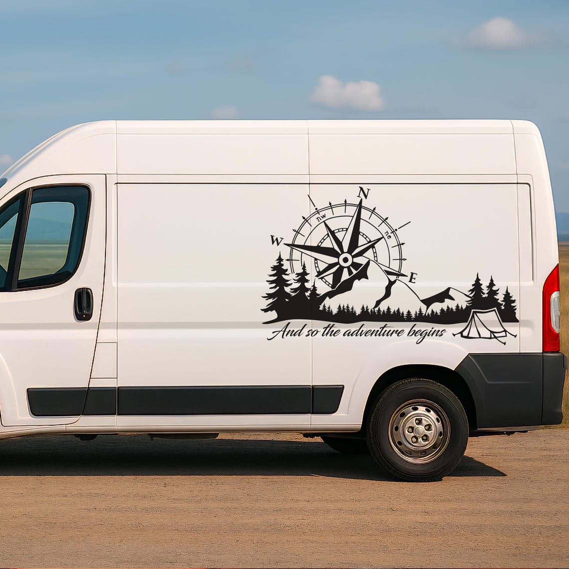 Adventure Begins Vinyl Decal - Vinyl Sticker for Your Van, Camper ...