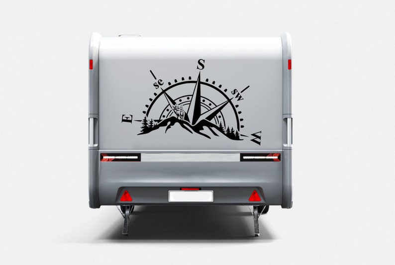 Compass and Mount Sticker Camper Van Sticker Car Caravan - Etsy