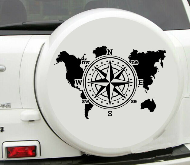 World Map Compass Decal Sticker Camper Van Sticker World Map - Etsy