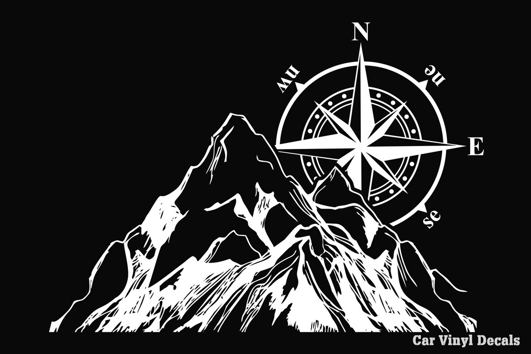 Compass and Mount Sticker Camper Van Sticker Car Sticker - Etsy