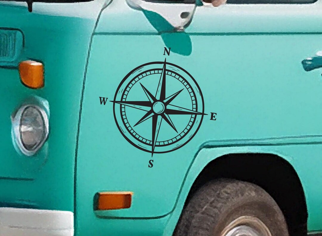 Compass Vinyl Decal - Vinyl Sticker for Your Camper, RV, Van, Car, Boat ...