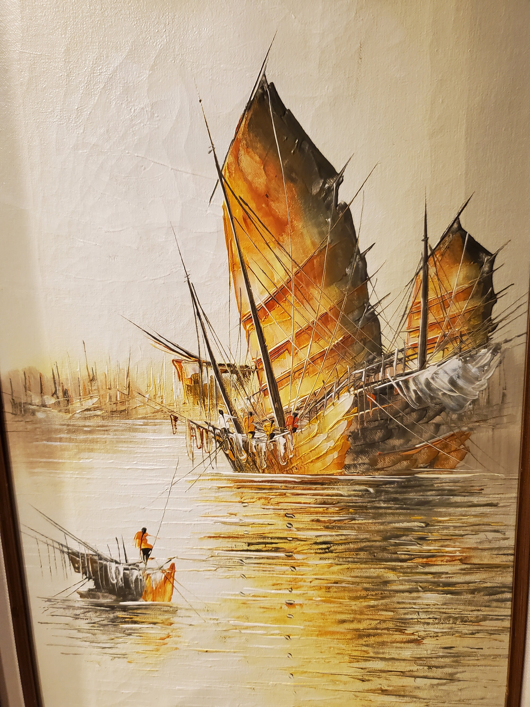 Vintage Chinese Oil Painting - Etsy