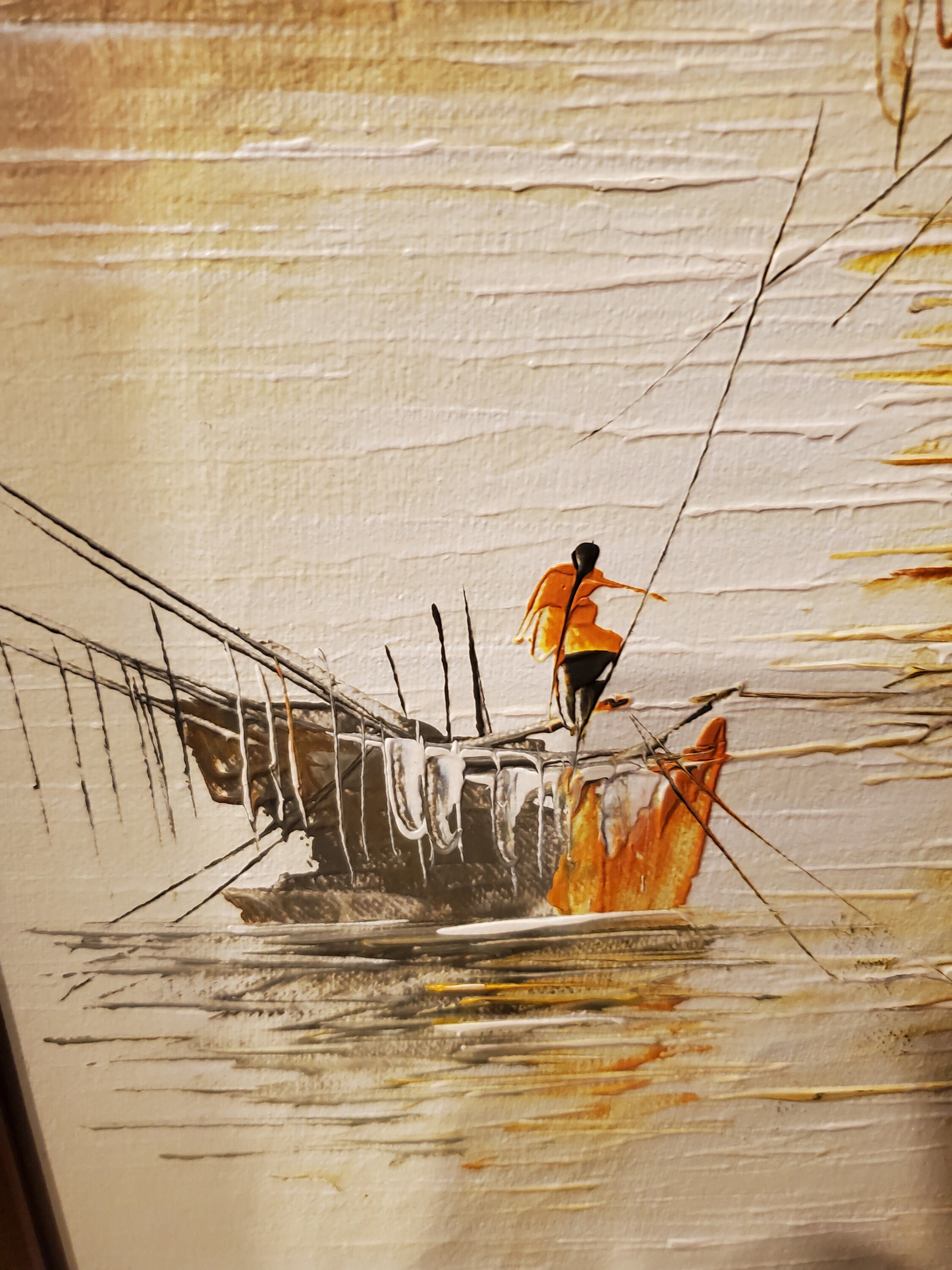 Vintage Chinese Oil Painting - Etsy