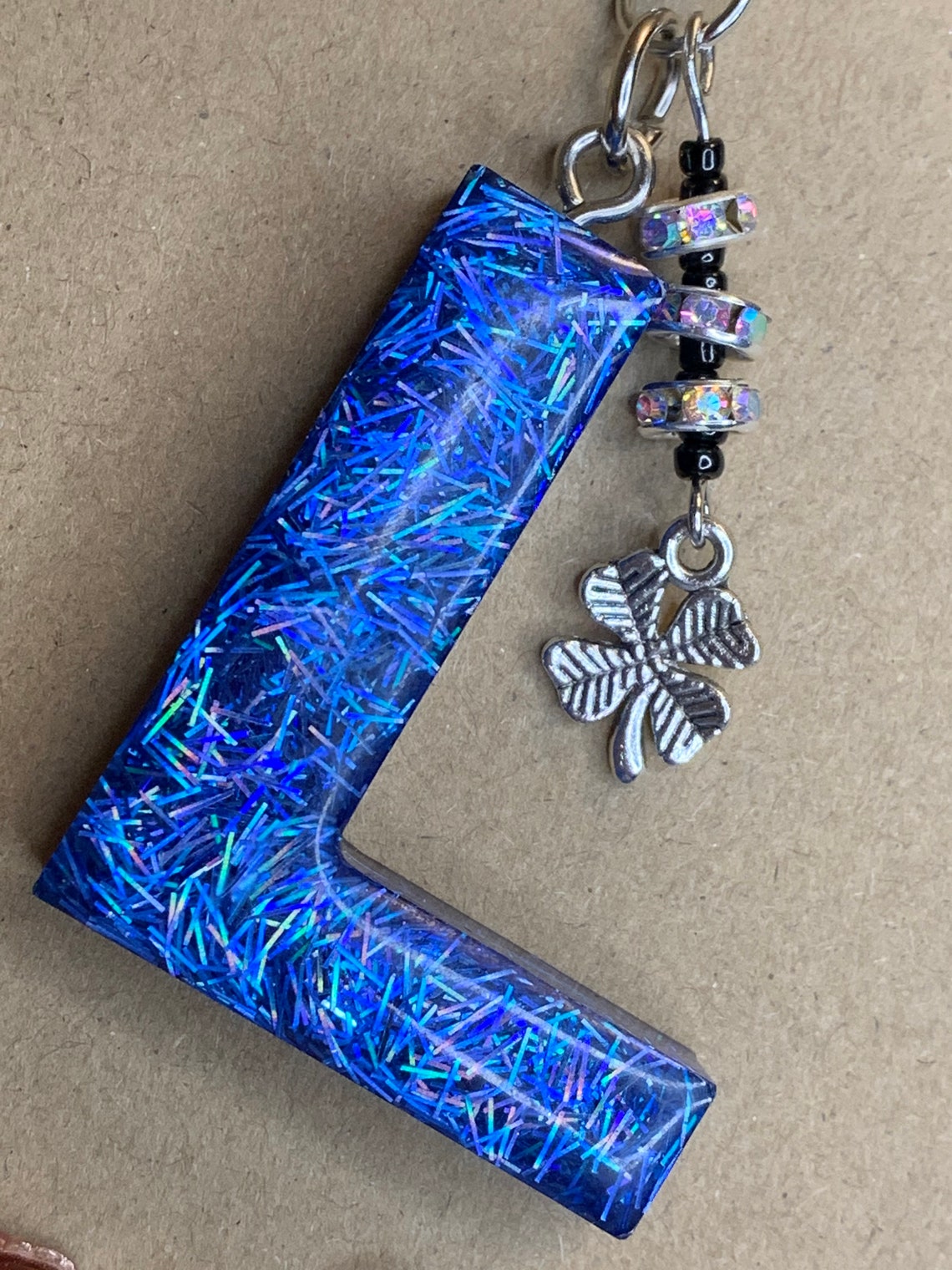 Letter L Keychain - Etsy