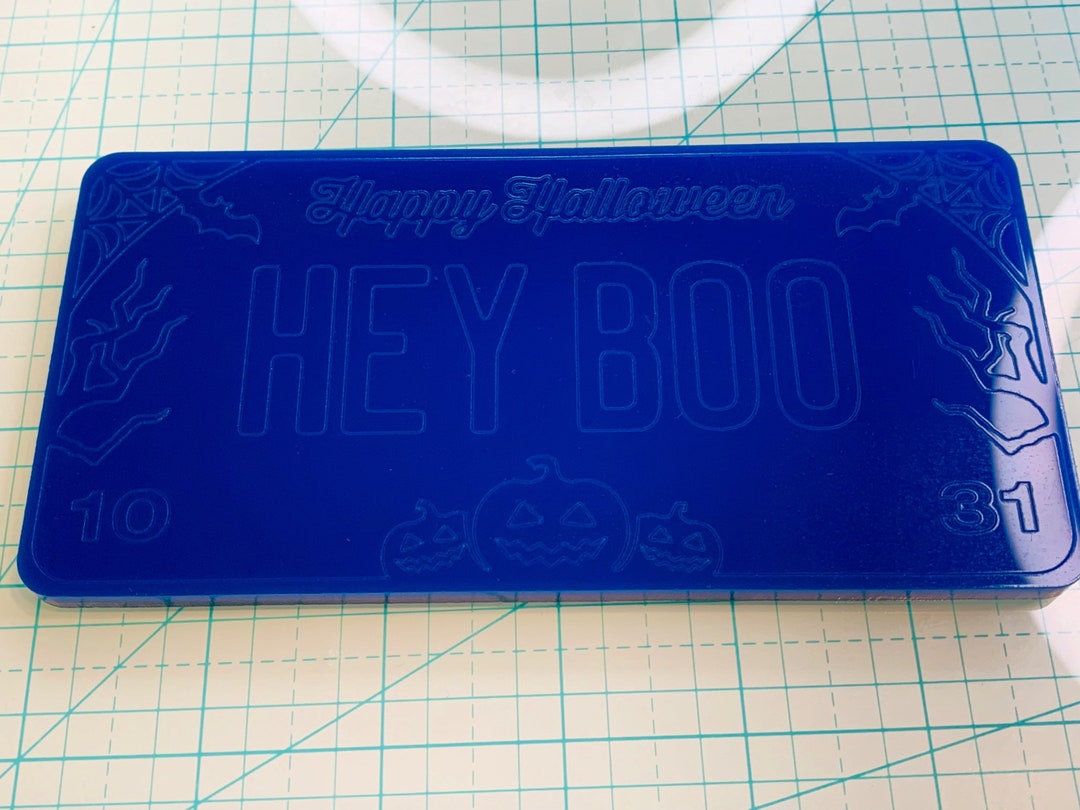 B-grade Acrylic Blank Hey Boo Halloween License Plate - Etsy