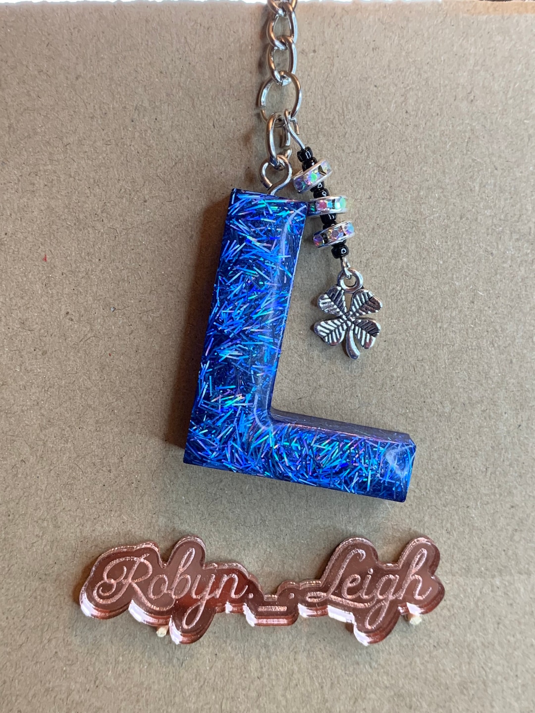 Letter L Keychain - Etsy