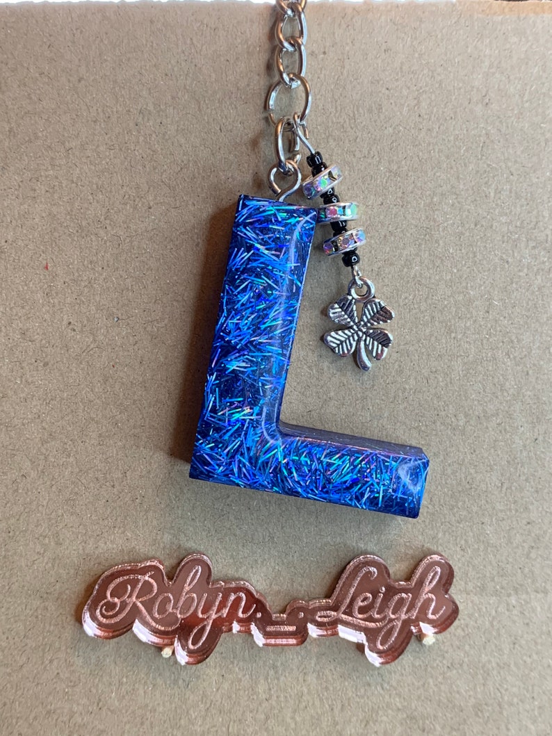 Letter L Keychain - Etsy