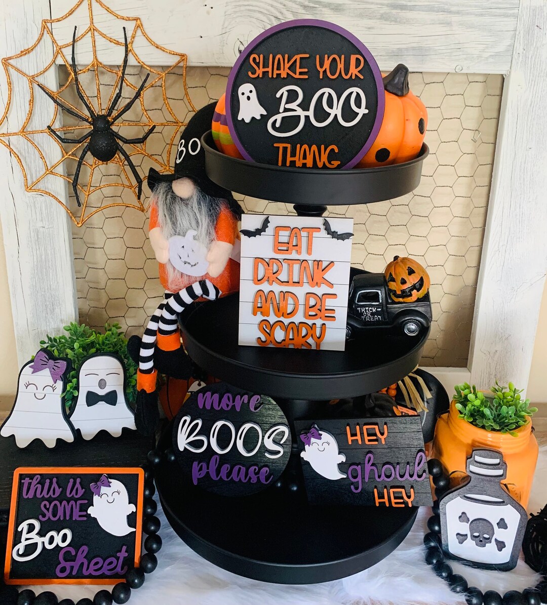 Hey Boo, Tier Tray Decor, Home Decor, Boo Sheet, Ghouls, Shake Your Boo ...