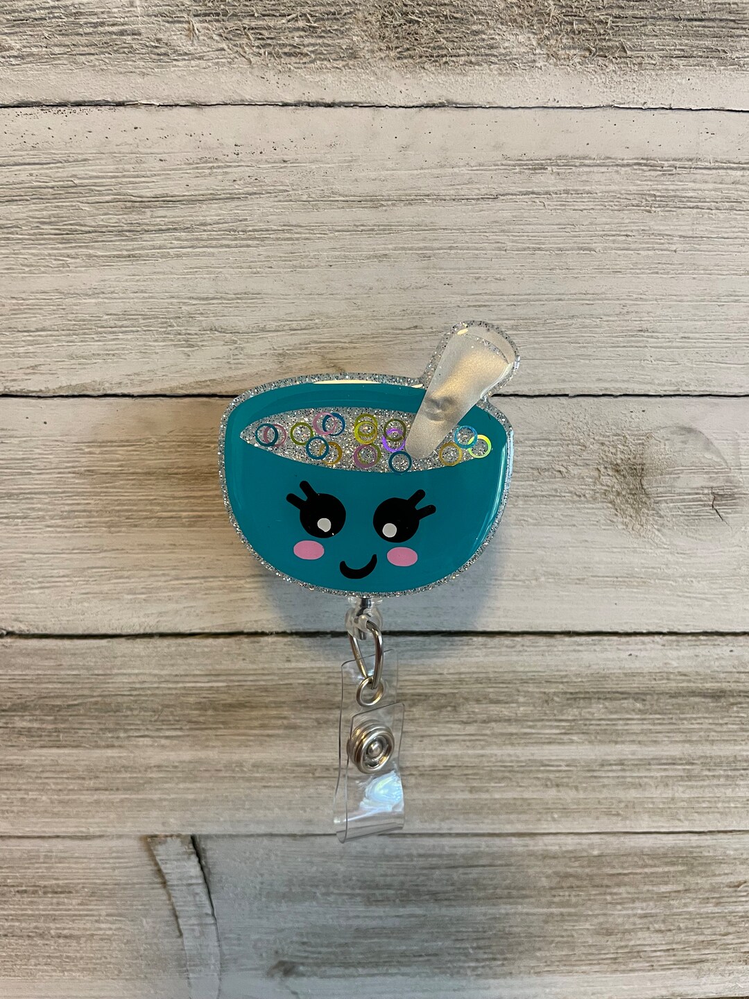 Cute Cereal Bowl Retractable Badge Reel - Etsy