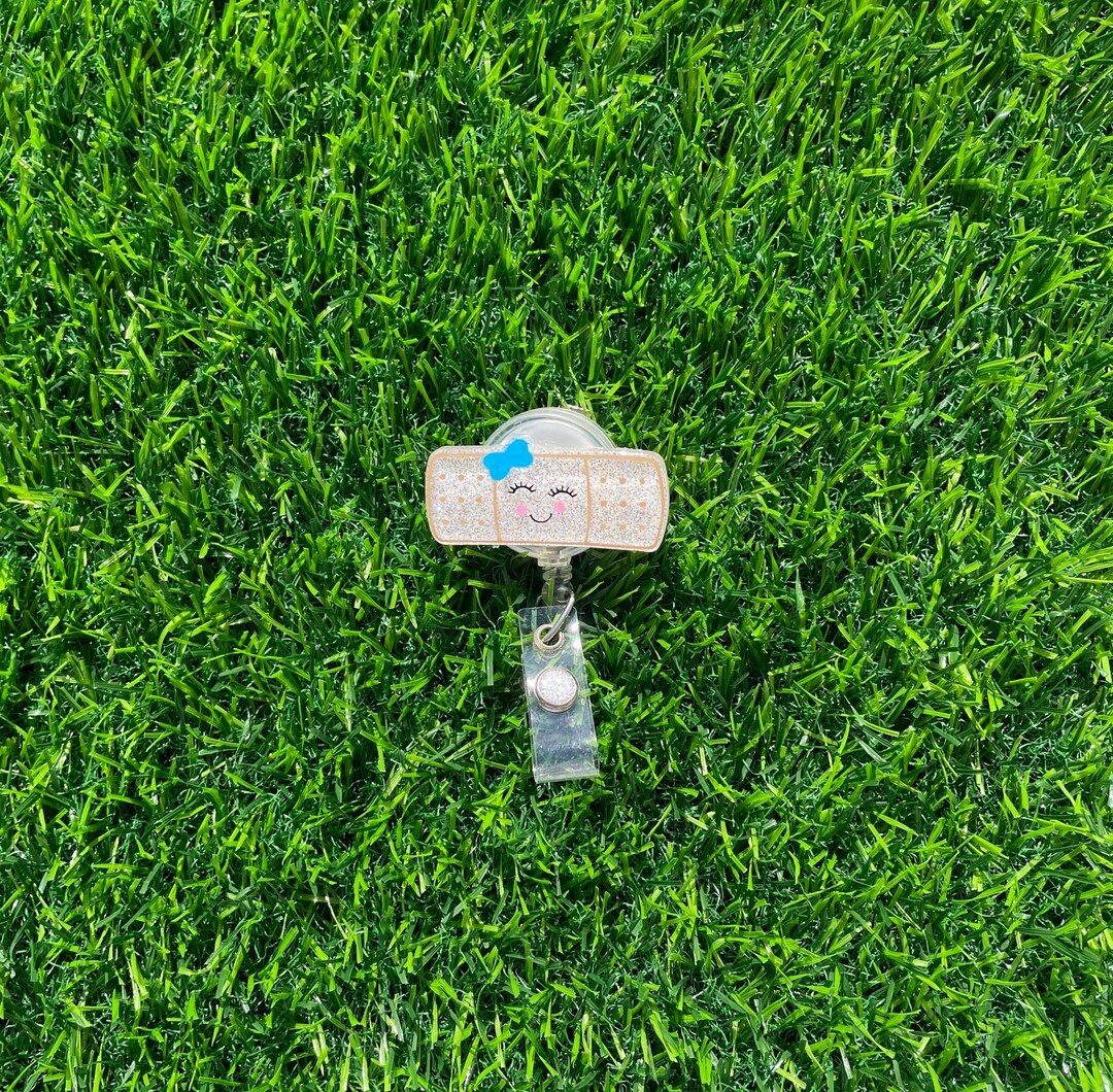 Bandage With Holographic Bow Retractable Badge Reel - Etsy