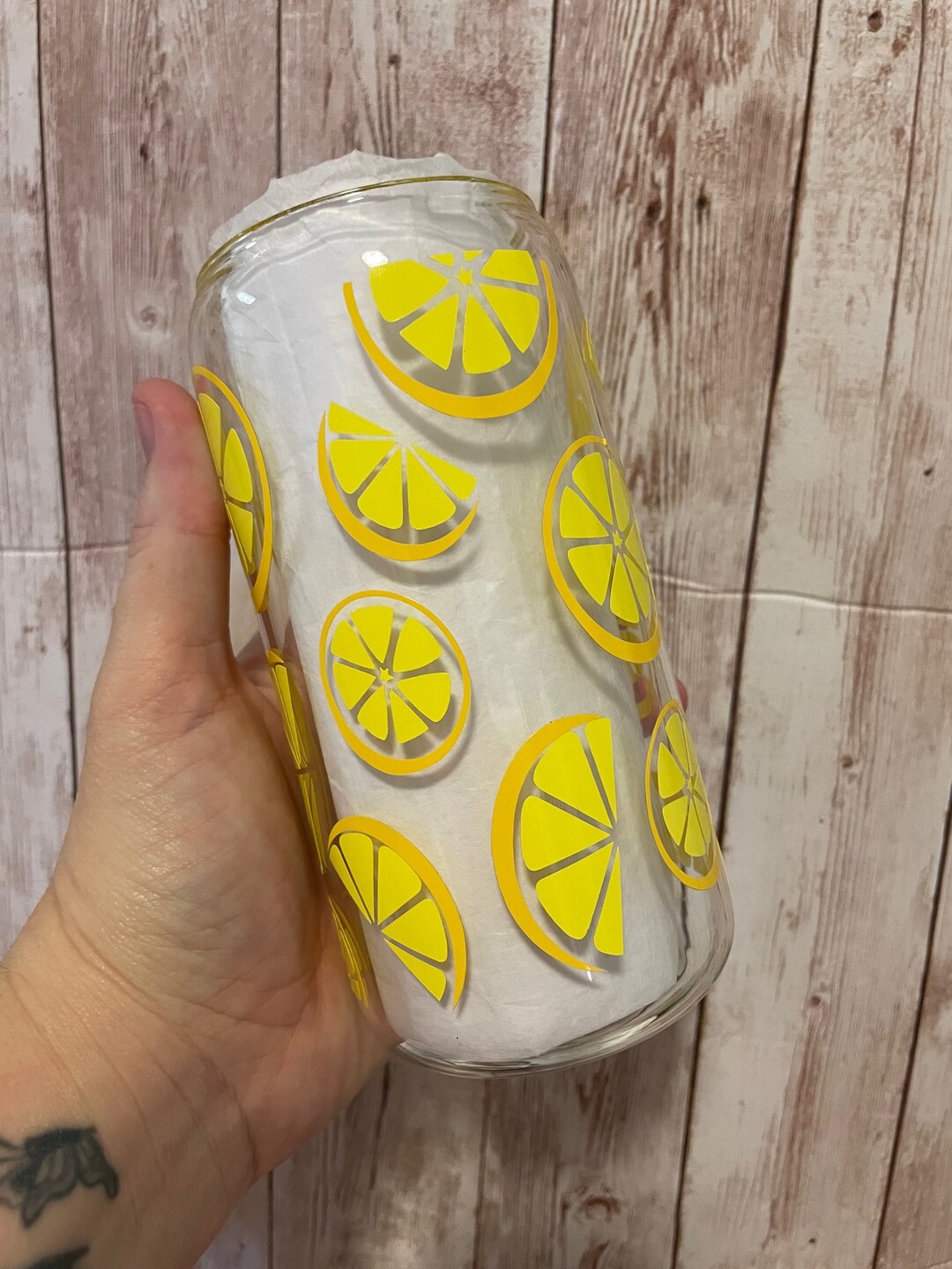 18oz Lemon Slices Libbey Glass - Etsy
