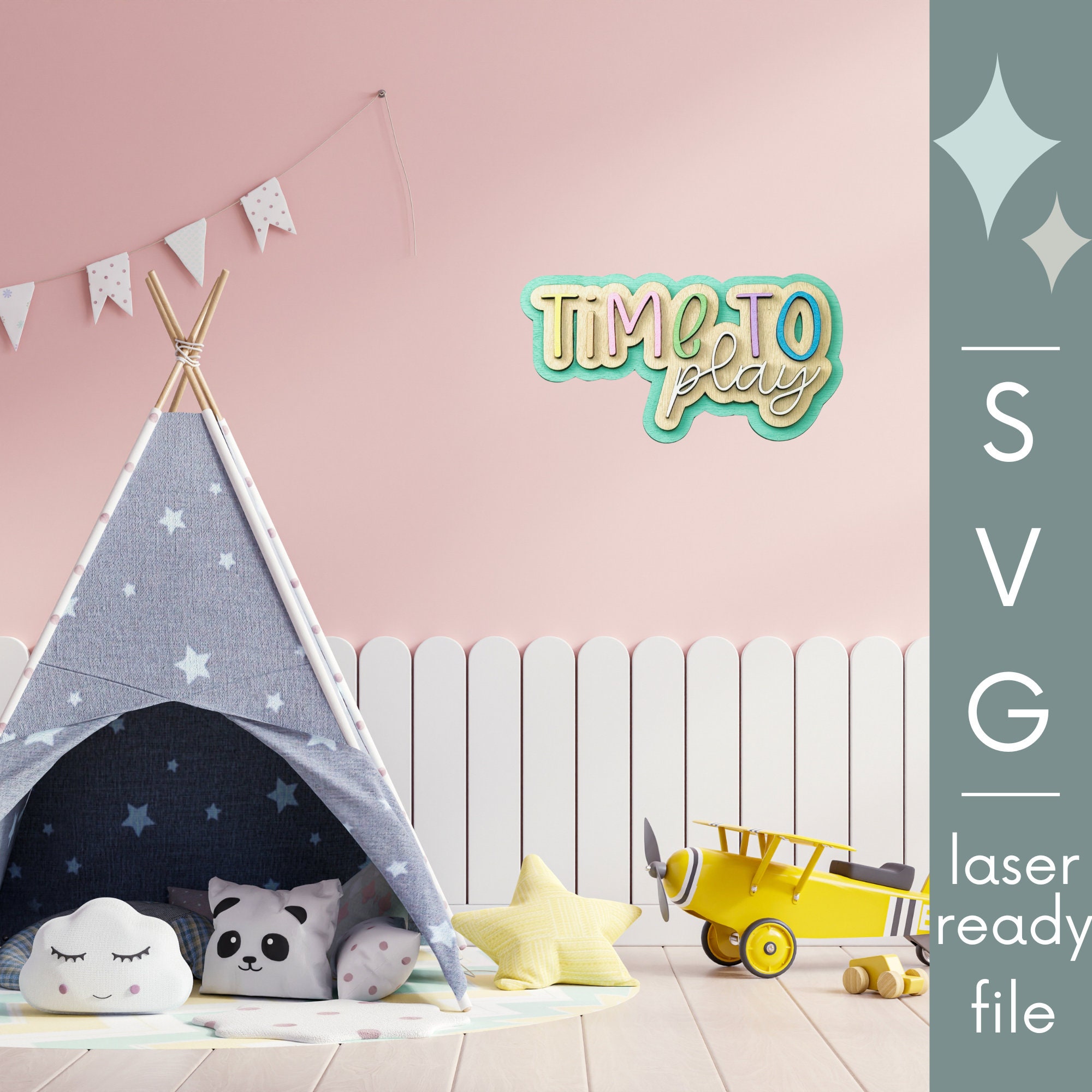 Time to Play Layered Sign SVG, Teacher, Baby Shower Gift, Laser Ready ...