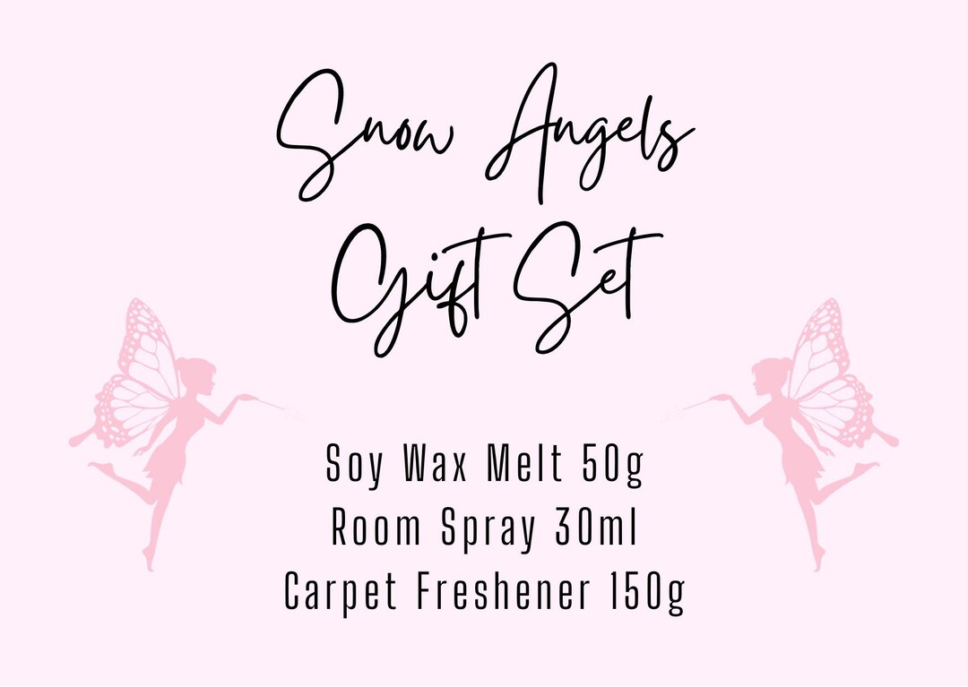 Snow Angels Gift Set Wax Melt Bar, Room / Linen Spray, Carpet Freshener ...