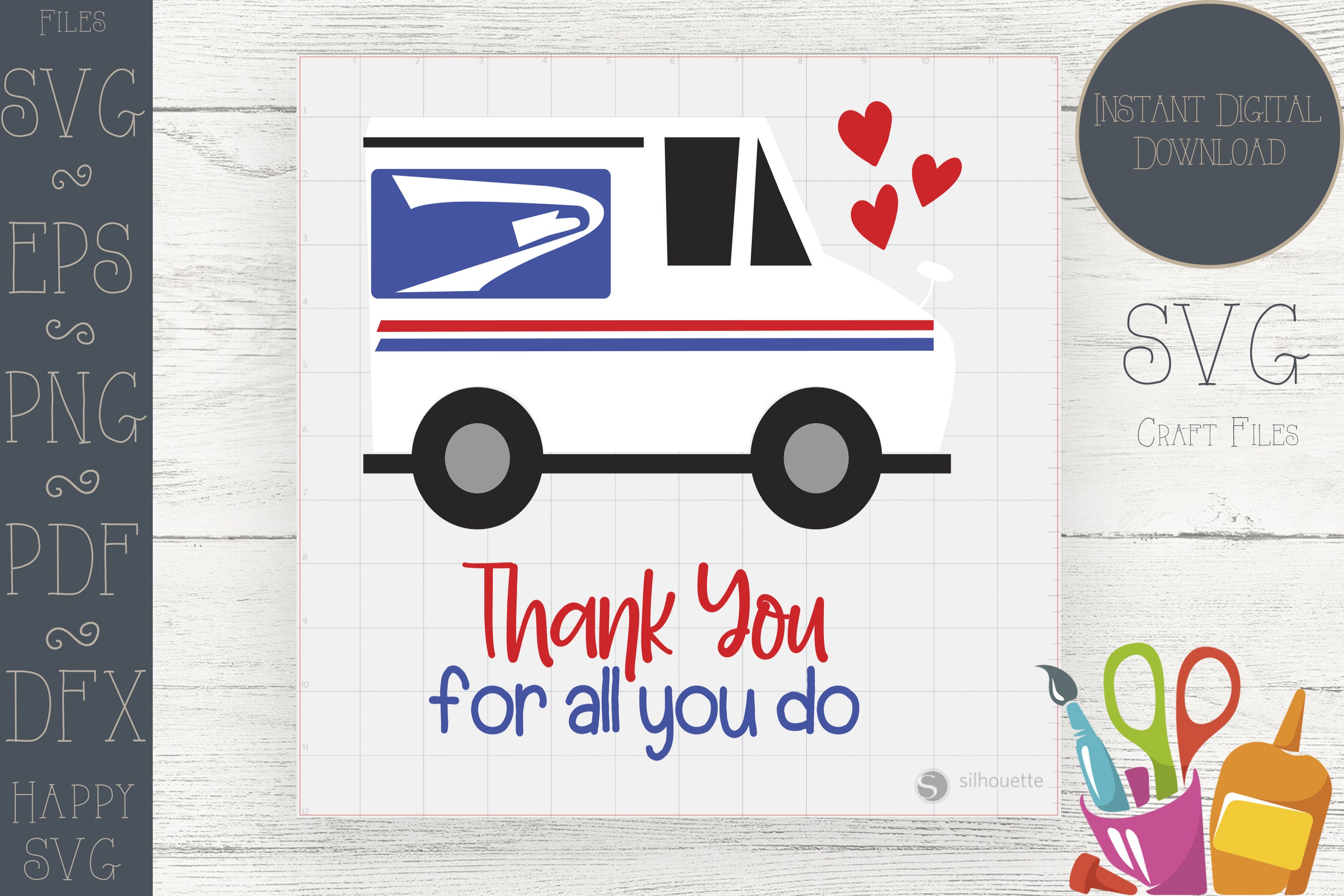 Thank You for All You Do United States Mail SVG USPS Mail Truck ...