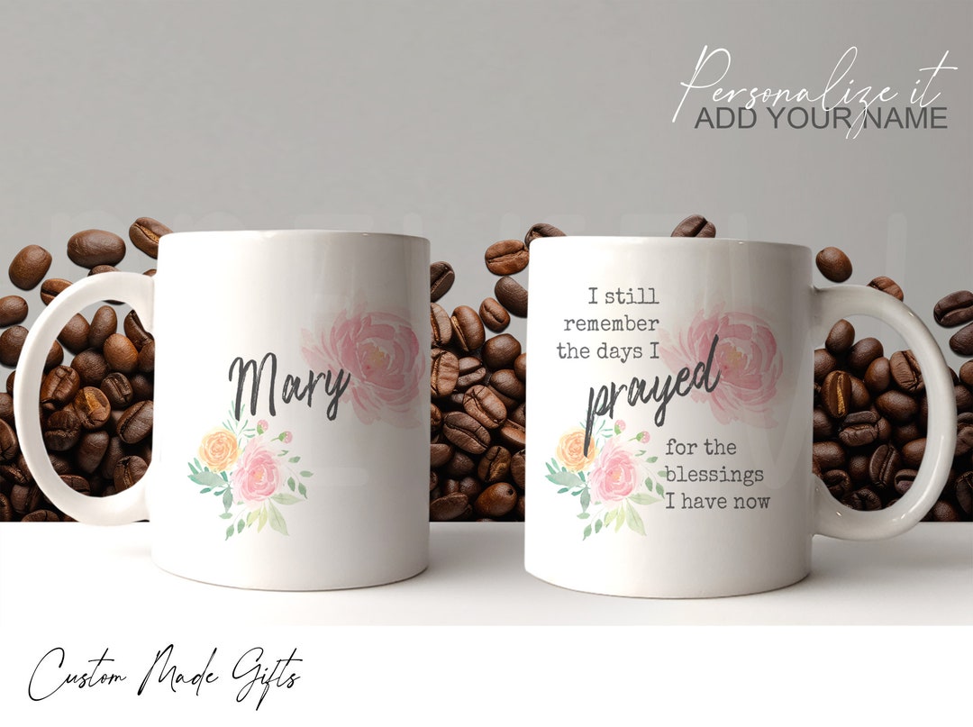 Personalized Psalms Coffee Cup: Floral Blessings Mug - Etsy