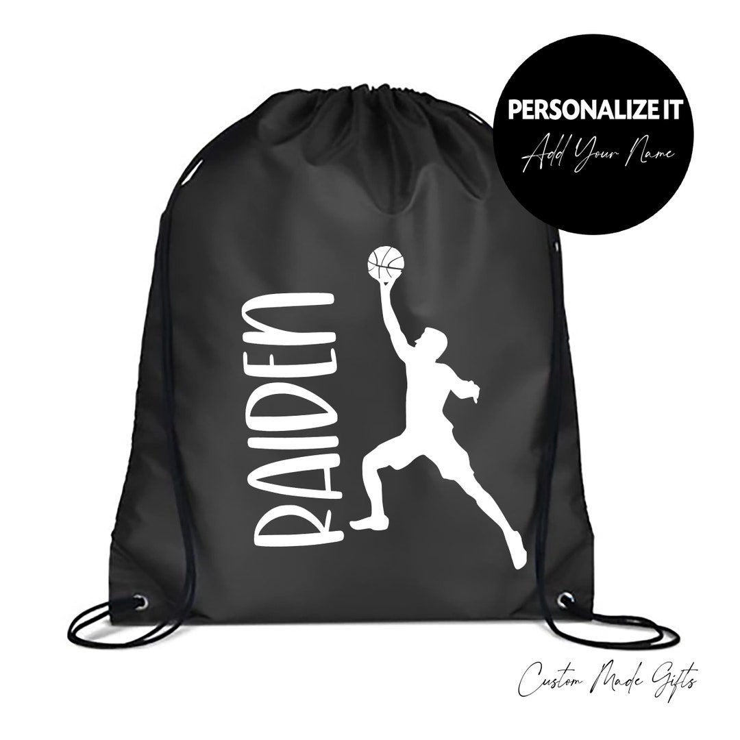 Personalized Drawstring Backpack, Custom Cinch Bag, Sports Overnight ...