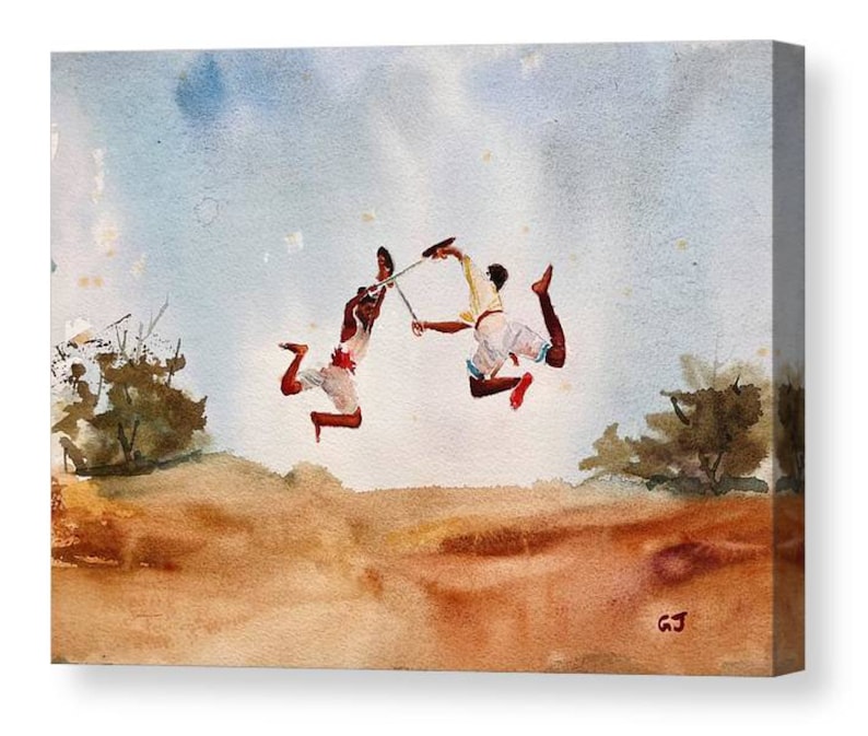 Kalaripayattu Watercolor Prints/ Kerala Folklore Art/indian Martial Art ...