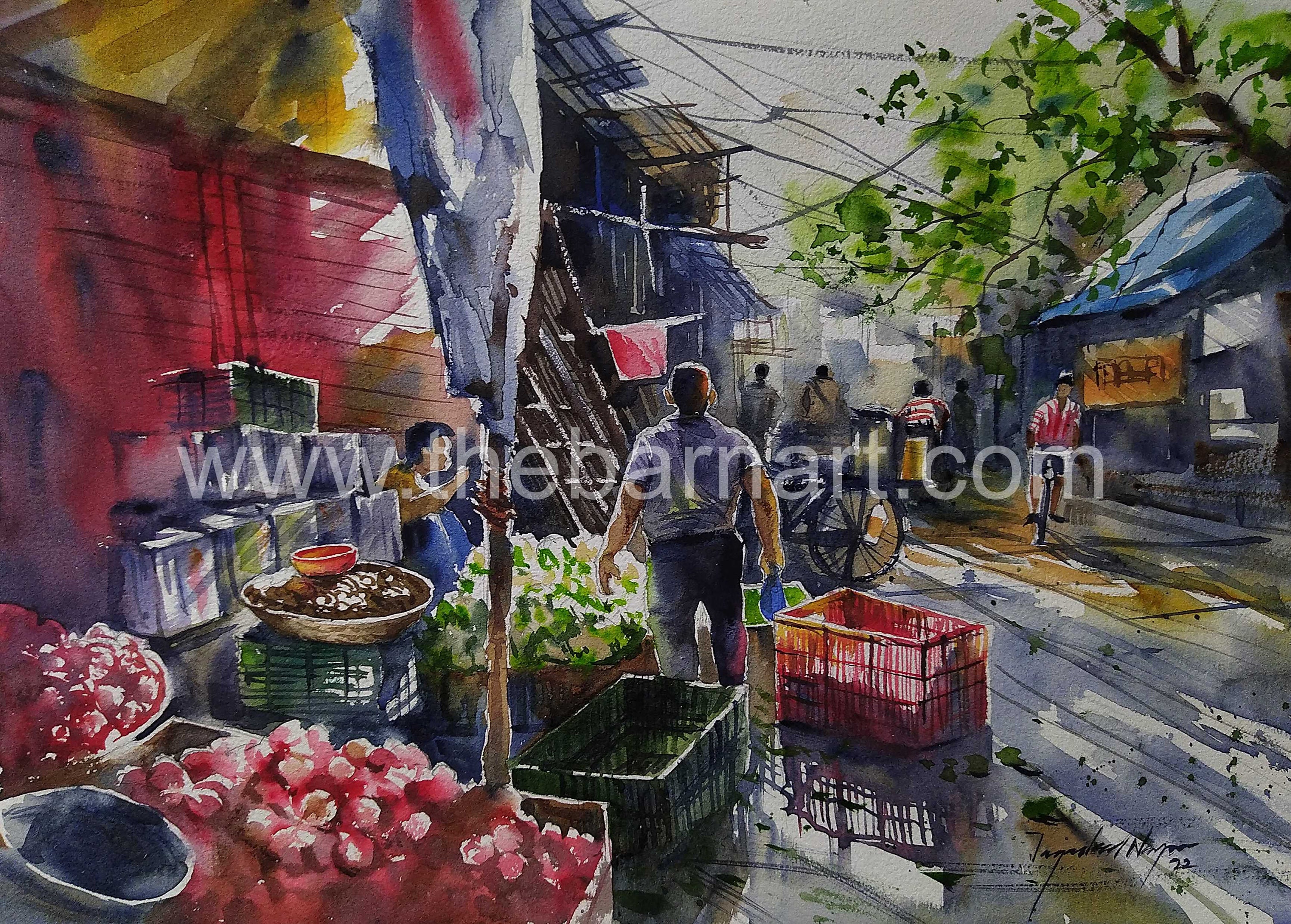 Indian Rustic Scenes Watercolor/indian Sceneries/indian Life/north ...