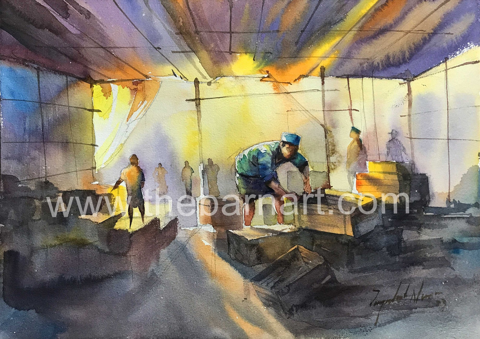 Indian Rustic Scenes Watercolor/indian Sceneries/indian Life/north ...