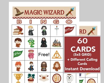 Wizard Movie Bingo Cards Printable Digital Download - Etsy