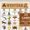 Wild West, Western, Bingo Printable Pdfs, Digital Download, Call List ...