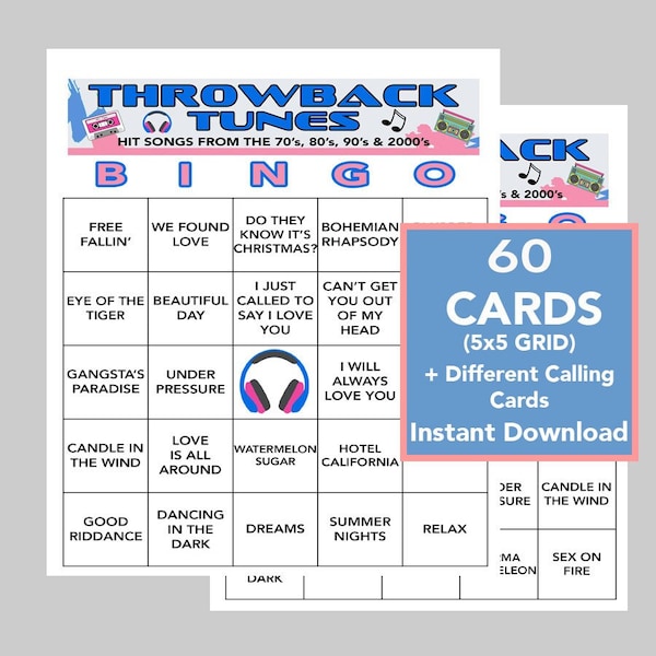 Music Bingo With Playlist - Etsy