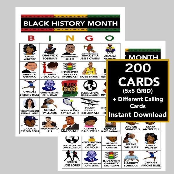 Black History Month Flash Cards - Etsy