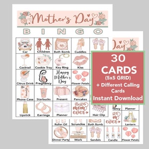 Mother's Day Bingo Game, Easy to Print & Play, Family Game Night, Group ...