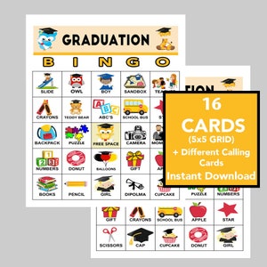 Preschool Graduation Bingo, Kindergarten Graduation Bingo, Kindergarten ...