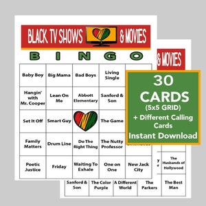 Black TV Shows & Movies Bingo, Black Actors, Famous Black People, Black ...