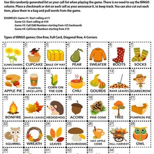 Fall Harvest Bingo, Fall Party, Autumn Bingo, Bingo Games, Printable ...
