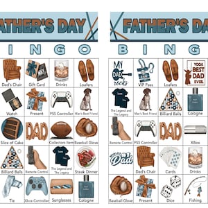 Father's Day, Fathers Day Bingo, Father's Day Games, Instant Download ...