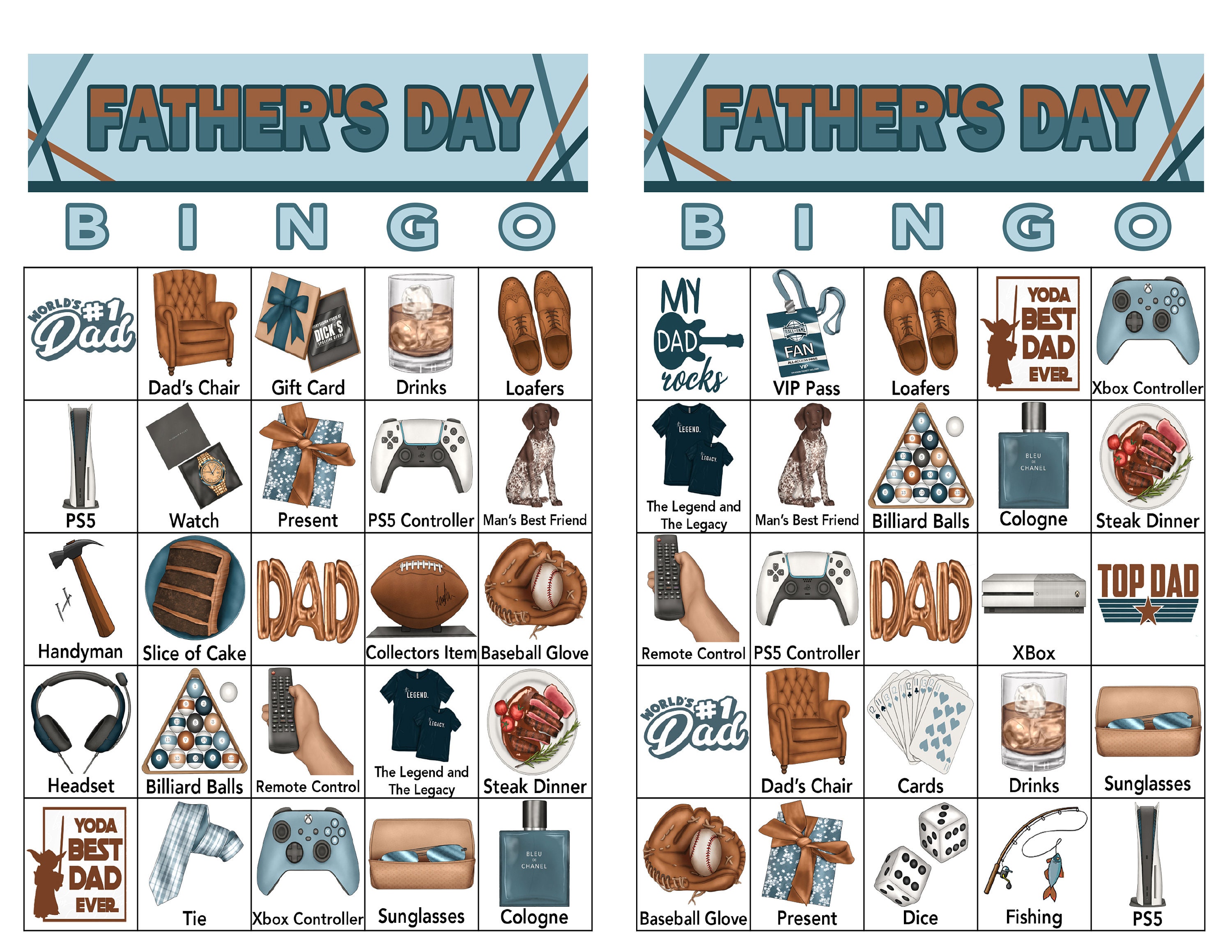 Father's Day Fathers Day Bingo Father's Day Games - Etsy Canada