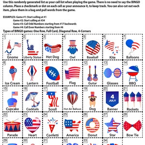 Patriotic Bingo Cards: Printable Bingo, 30 Cards, 4th of July Party ...
