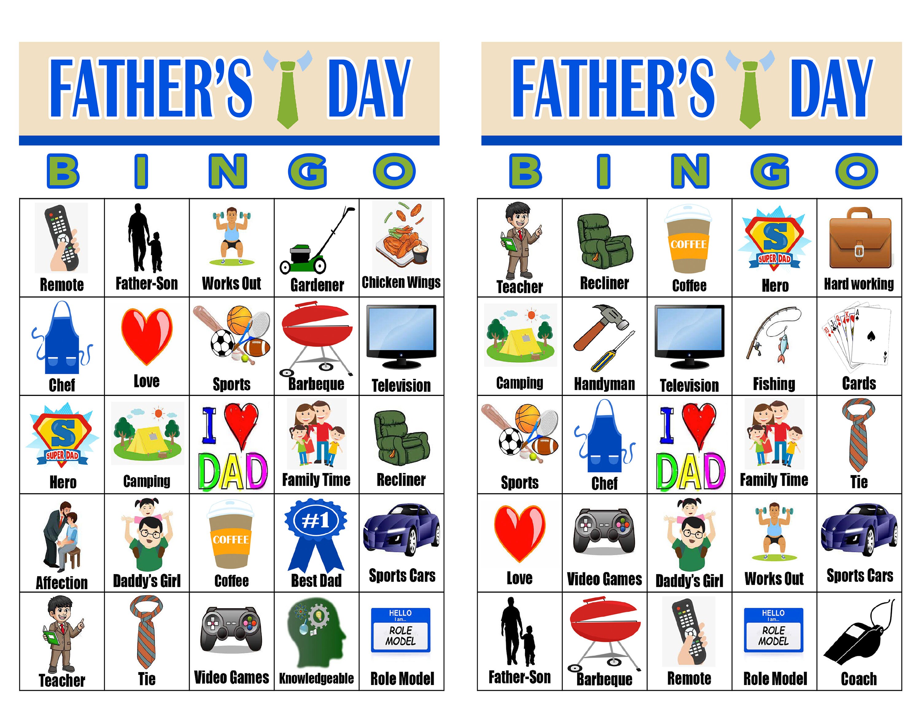 Father's Day Father's Day Bingo Family Games - Etsy