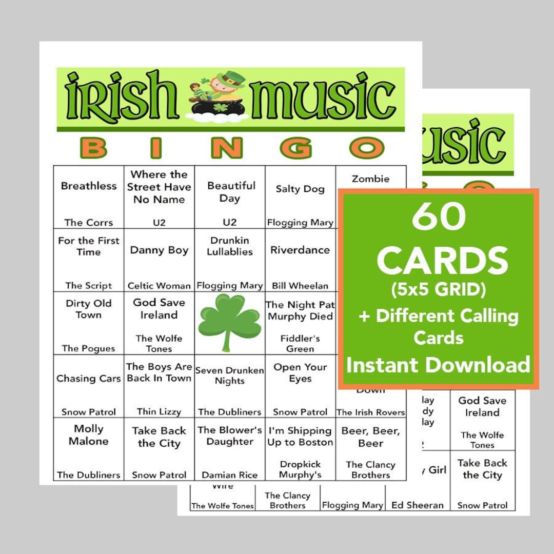 St. Patrick's Day, Irish Songs, Bingo Games, St. Patrick's Bingo, St ...