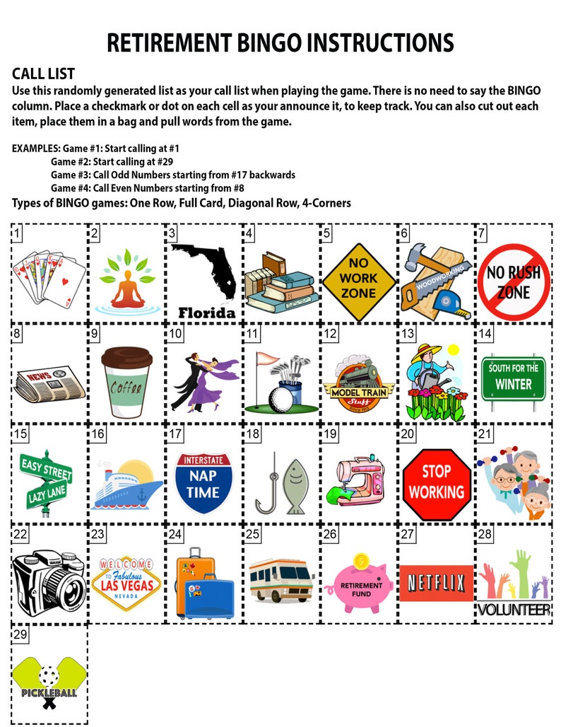 Retirement Retirement Party Bingo Retirement Games Instant - Etsy Canada