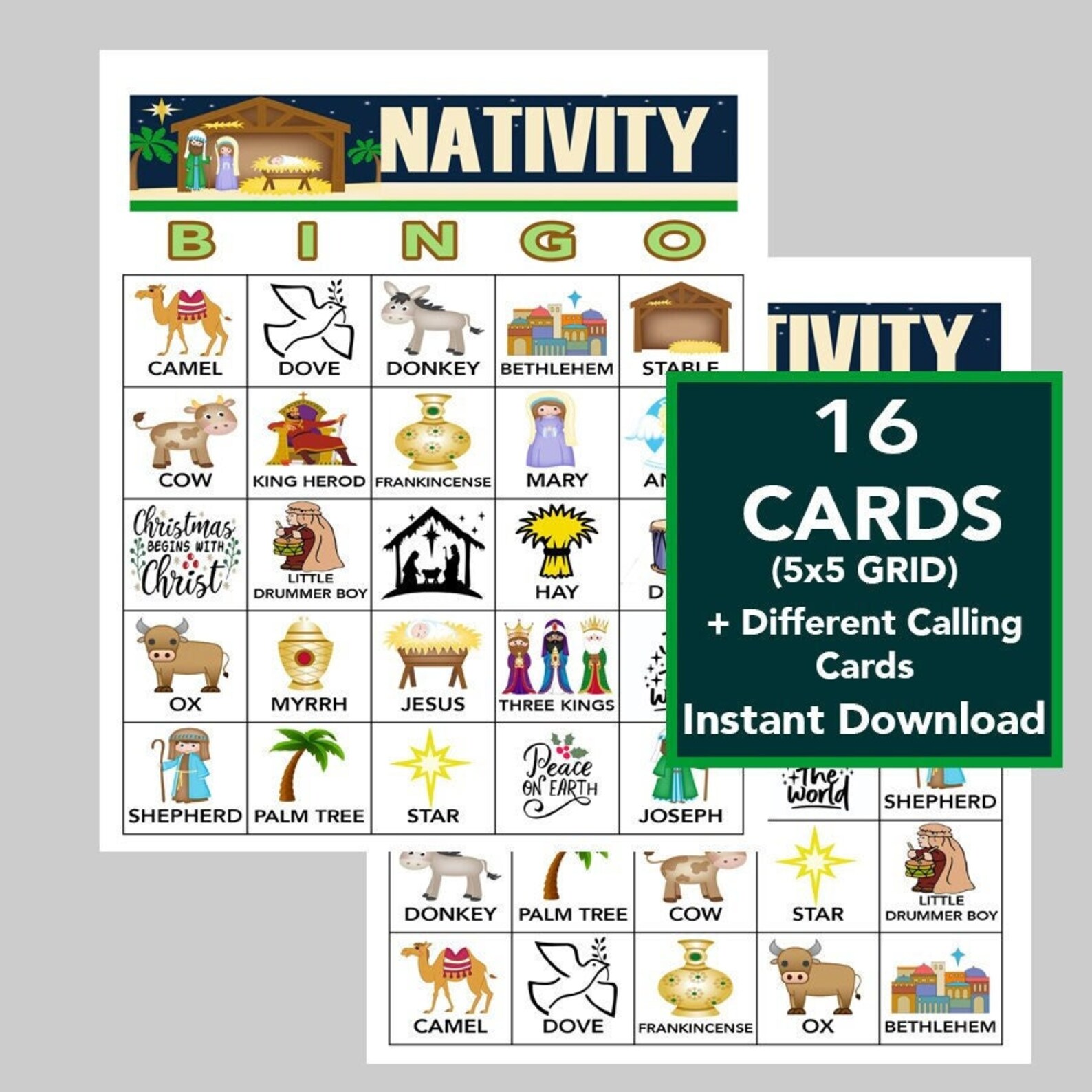 Nativity Bingo Church Bingo Youth Group Bingo Sunday School | Etsy
