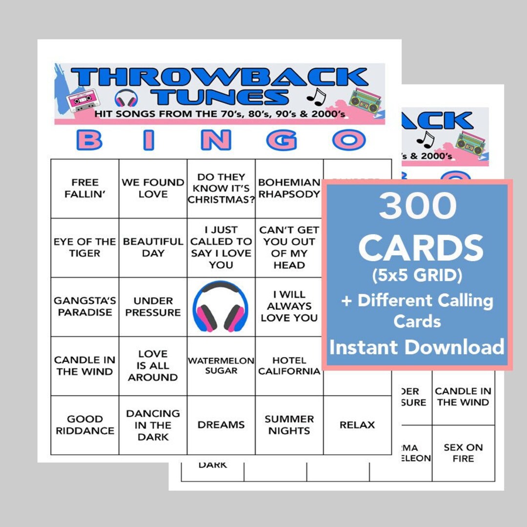 70's, 80's, 90's, 2000's, 2010's Music, Music Birthday, Music Bingo ...