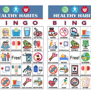 Healthy Habits Bingo, Healthy Games, Digital Download, Bingo Games ...