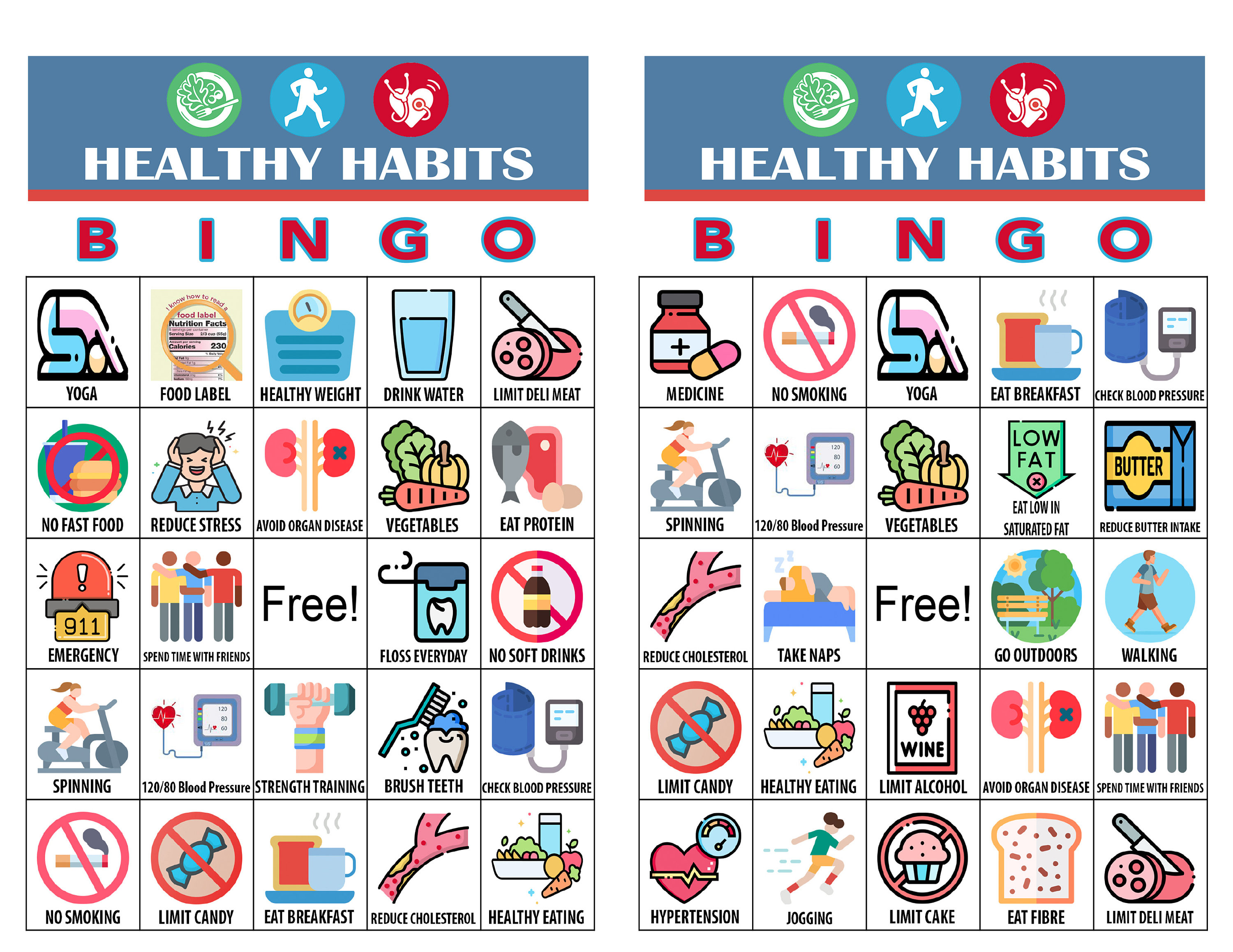 Healthy Habits Bingo Healthy Games Digital Download Bingo - Etsy
