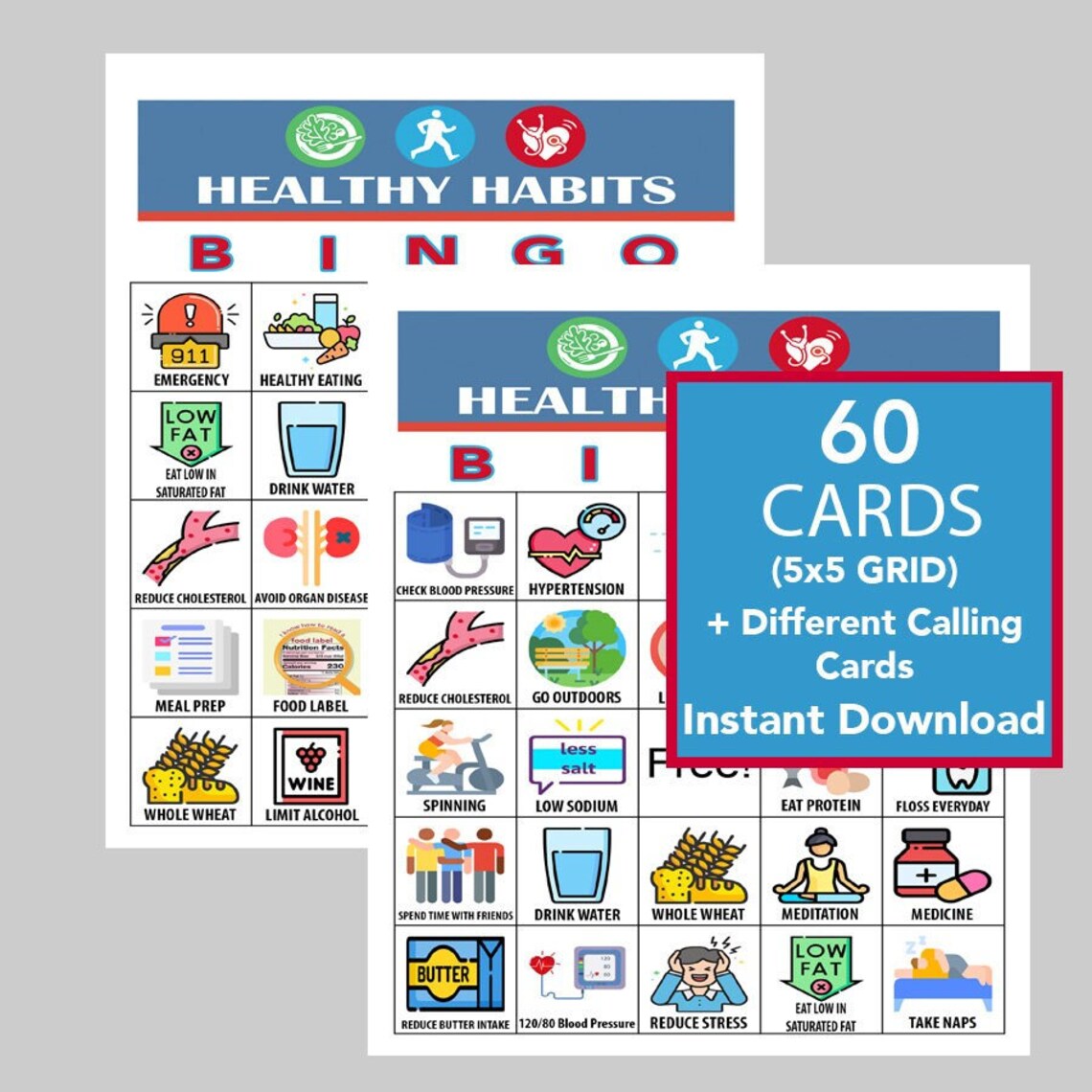 Healthy Habits Bingo Healthy Games Digital Download Bingo - Etsy