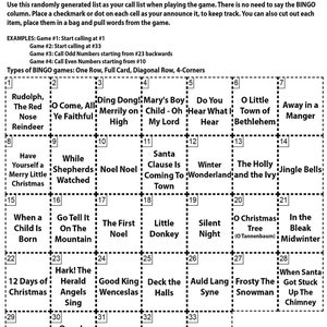 Christmas Carol Music, Christmas Party, Christmas Bingo, Digital ...