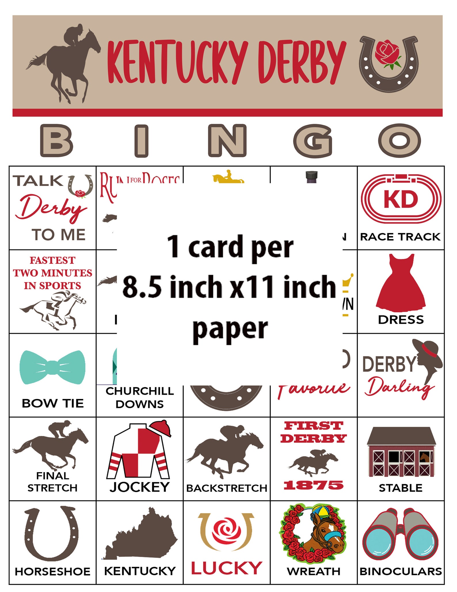 Kentucky Derby Bingo, Kentucky Derby Party, Kentucky Derby Bridal ...
